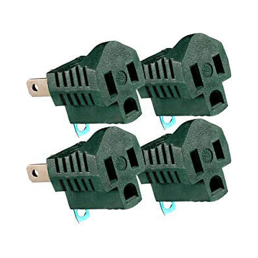 Maximm Polarized Grounding Adapter (4-Pack) Green, 2 Prong Grounding ...