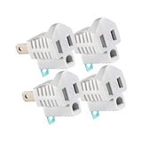 Maximm Polarized Grounding Adapter 2 Prong to 3 Prong White Wall Outlet ...