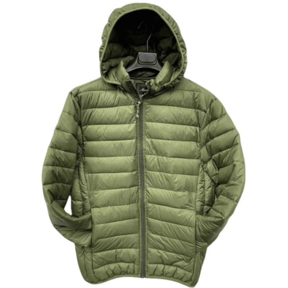 Maximos Men's Coat Slim Fit Lightweight Zip Insulated Puffer Hooded ...