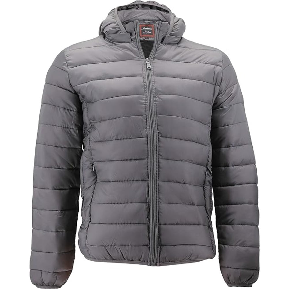 Maximos Men's Coat Slim Fit Lightweight Zip Insulated Puffer Hooded ...