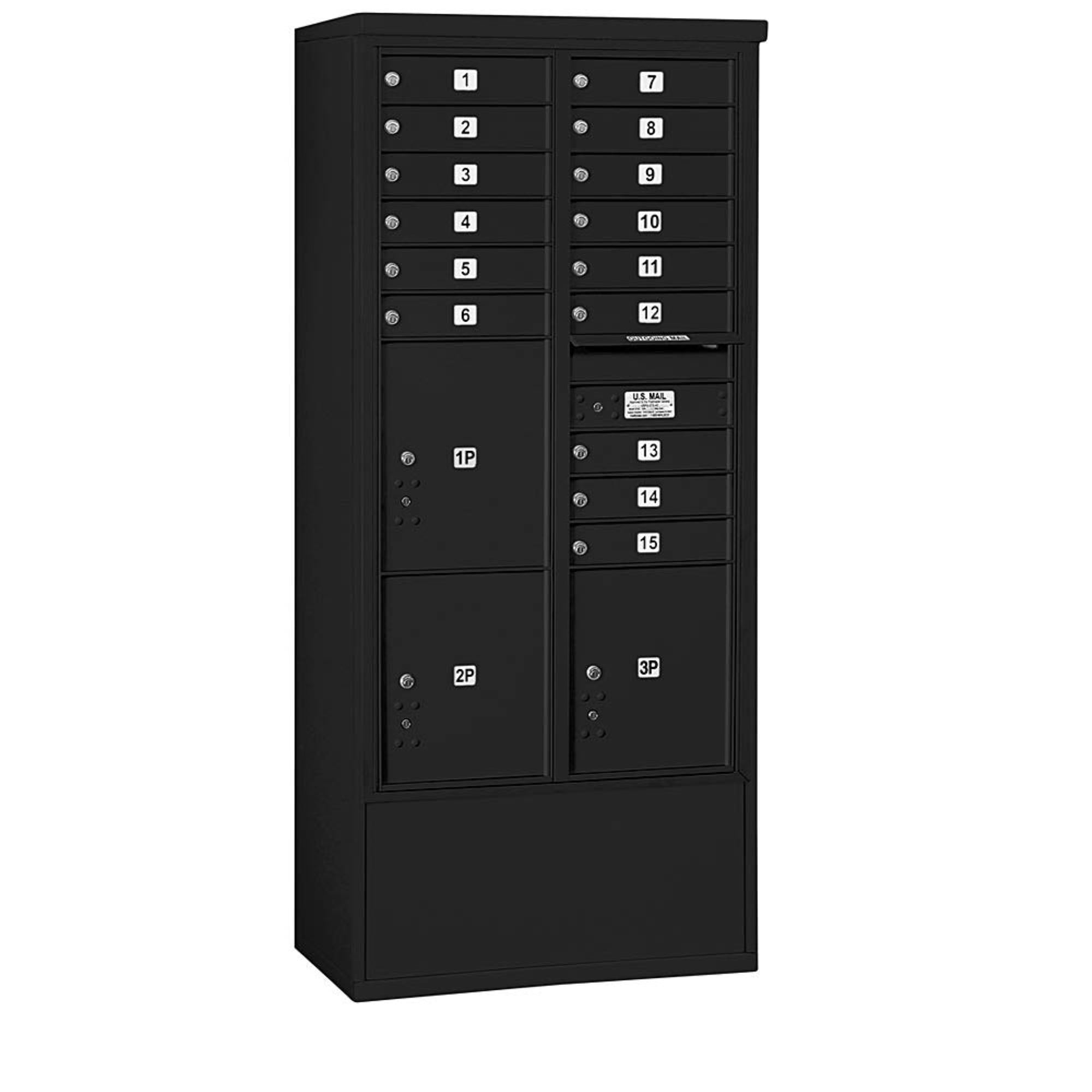 Maximum Height Free-Standing 4C Horizontal Mailbox with 15 Doors and 3 ...