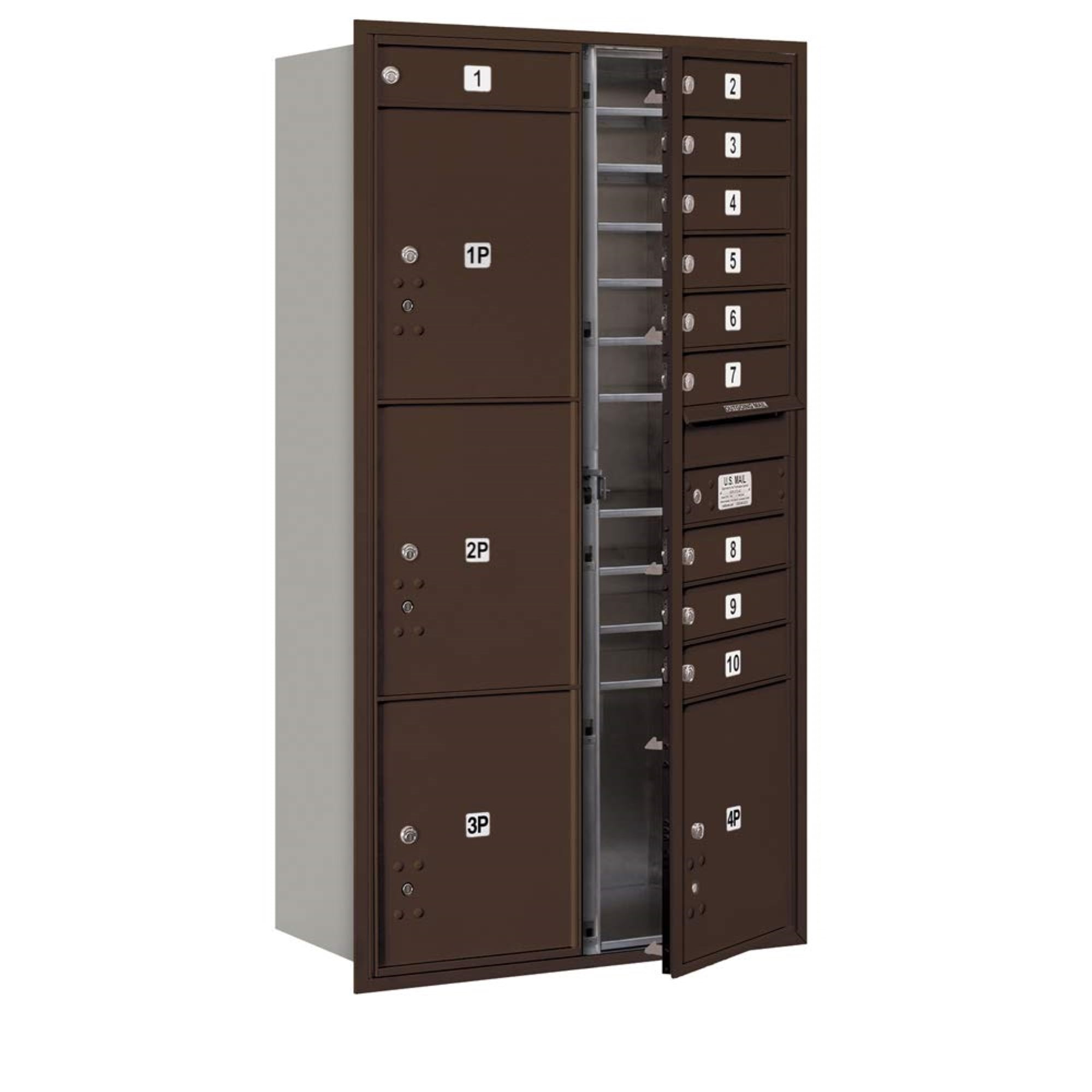 Maximum Height Recessed Mounted 4C Horizontal Mailbox with 10 Doors and ...