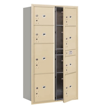 Salsbury Industries Recessed USPS Aluminum 7 Unit 4C Horizontal Parcel ...