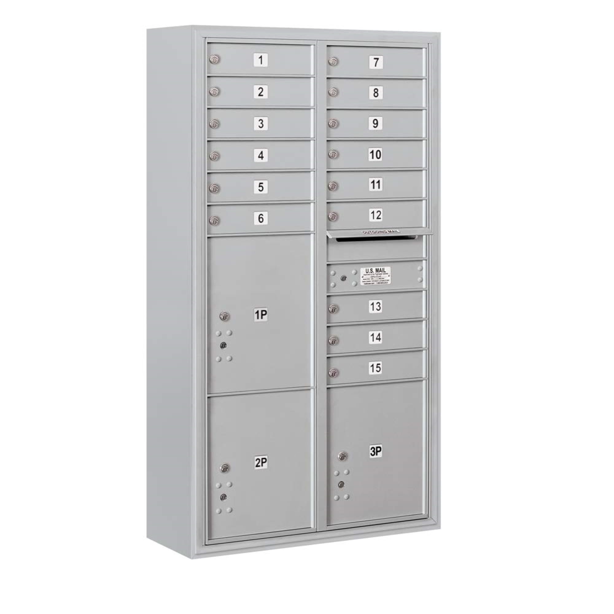 Maximum Height Surface Mounted 4C Horizontal Mailbox with 15 Doors and ...
