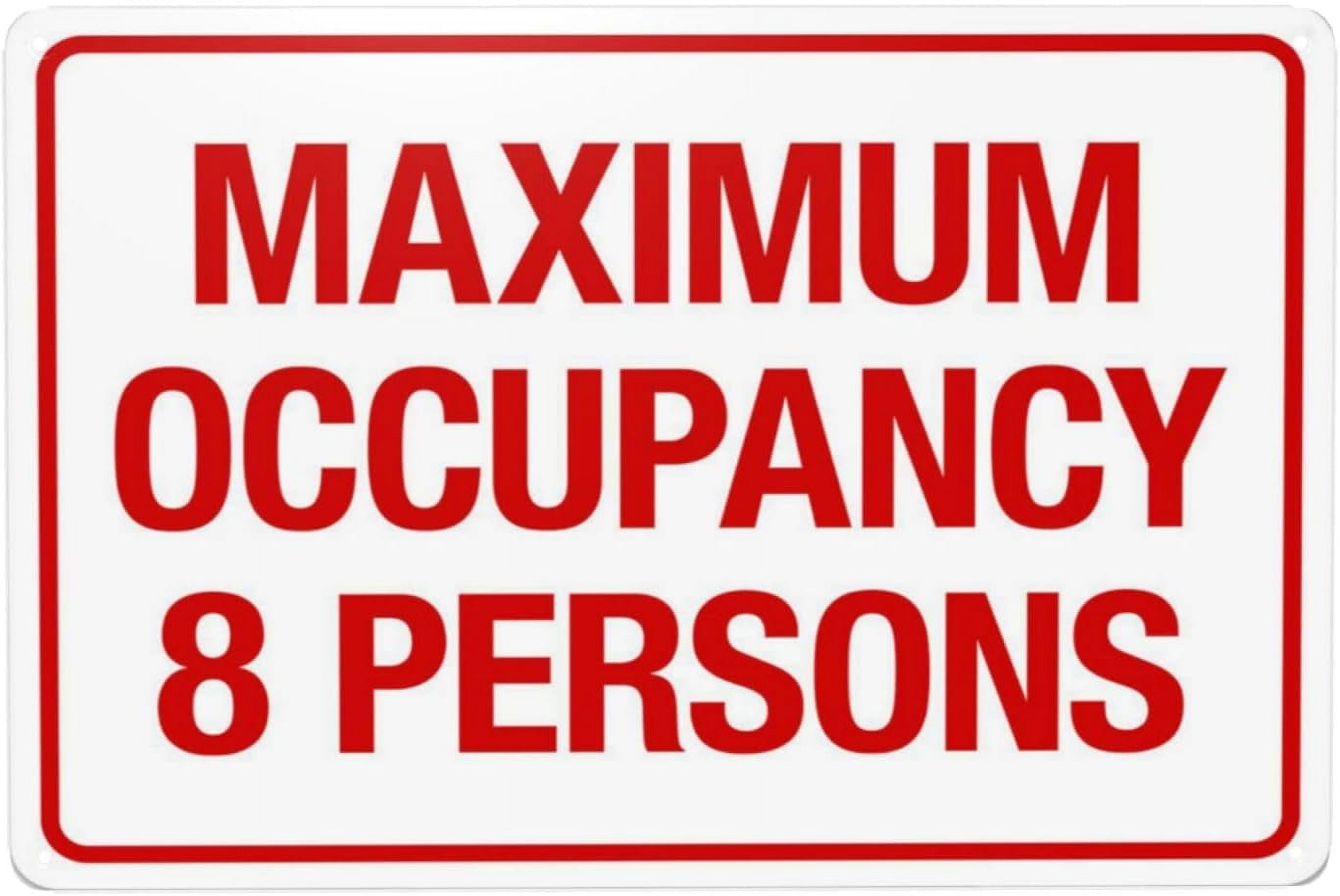 Maximum Occupancy 8 Persons Warning Sign, Business Security Metal Tin ...
