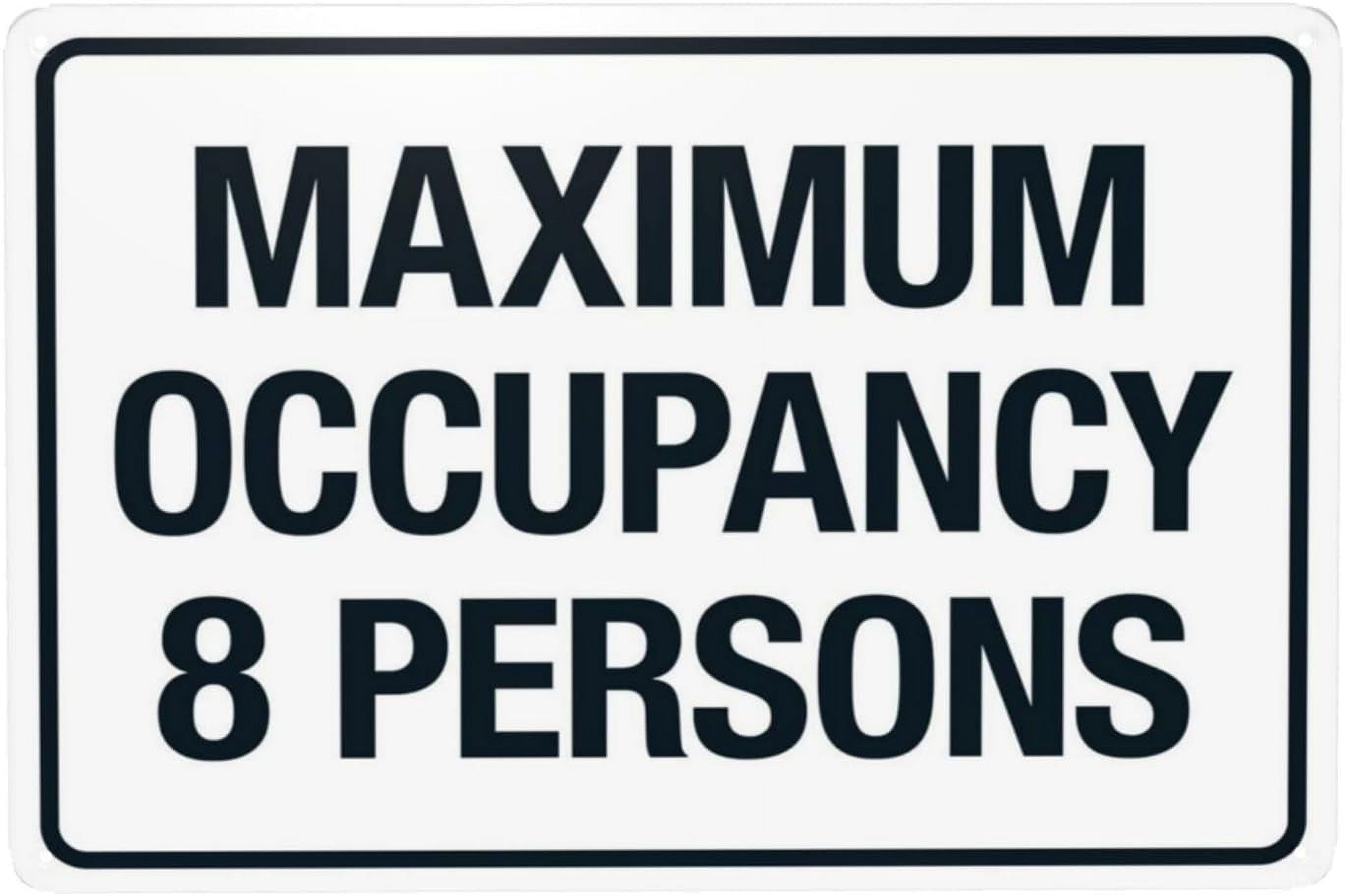 Maximum Occupancy 8 Persons Warning Sign, Business Security Metal Tin ...