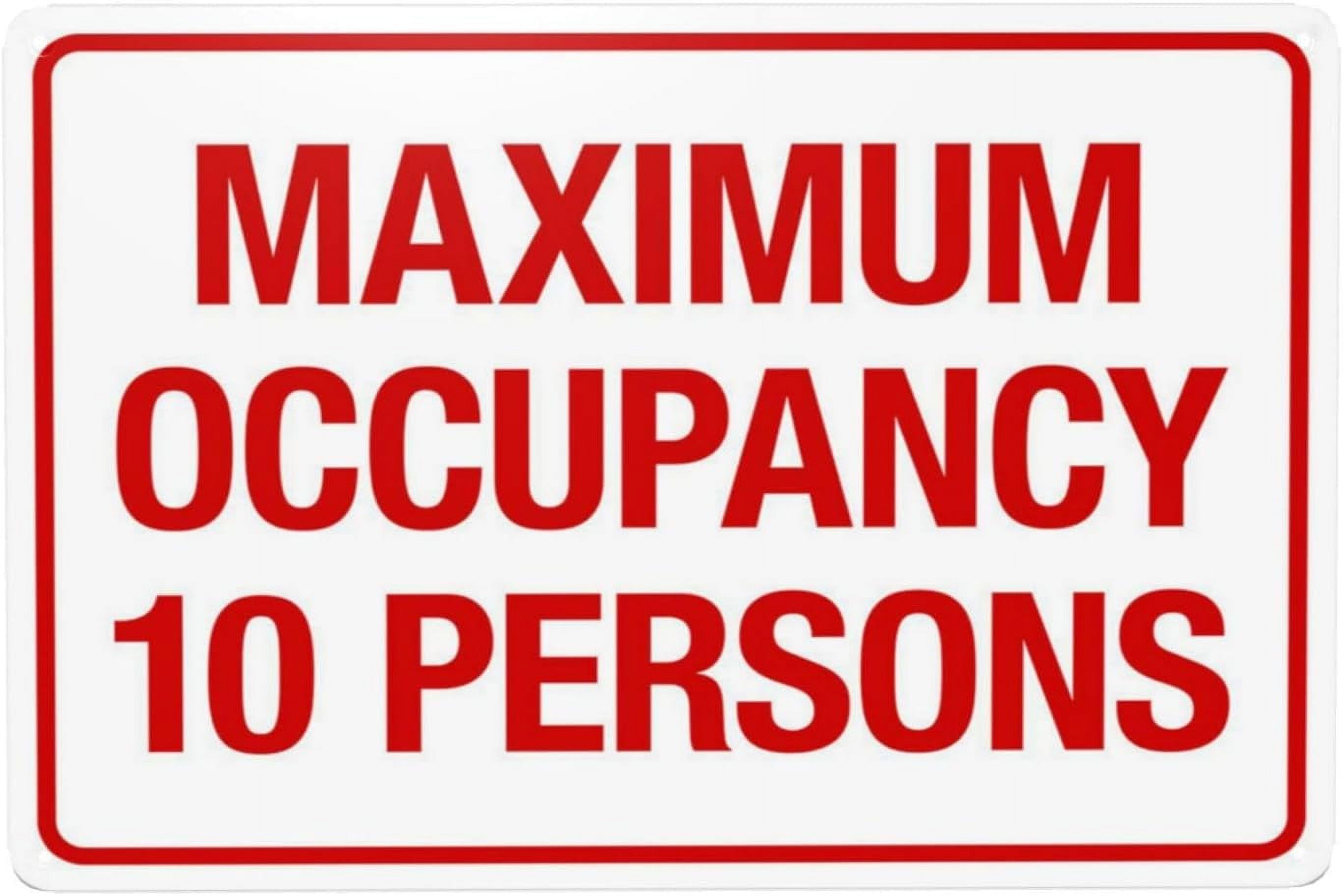 Maximum Occupancy 8 Persons Warning Sign, Business Security Metal Tin ...
