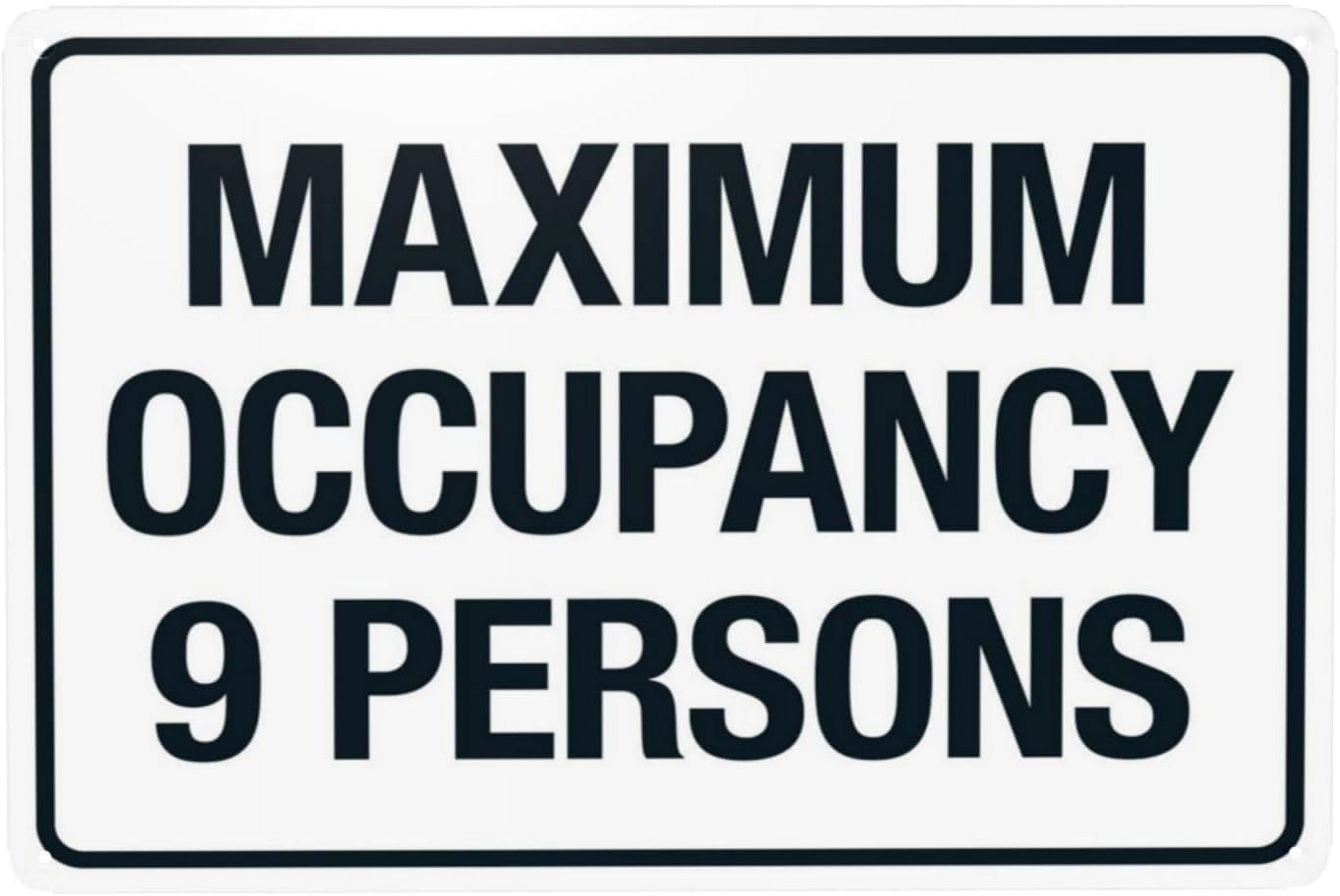 Maximum Occupancy 8 Persons Warning Sign, Business Security Metal Tin ...