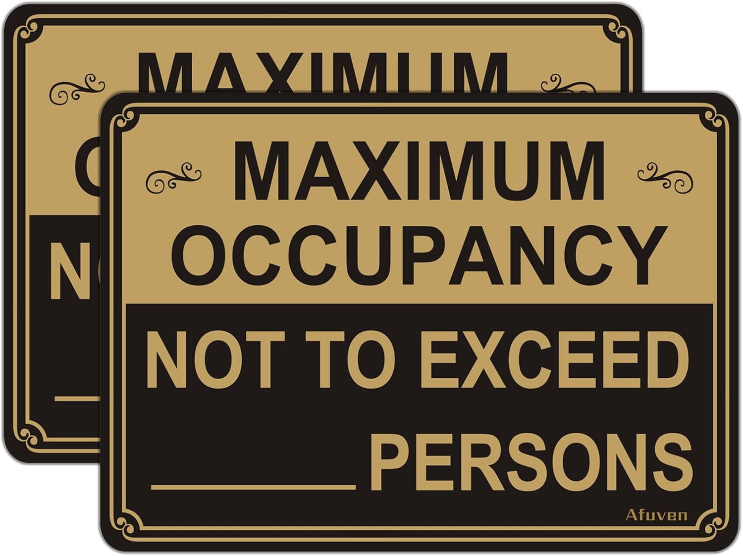 Maximum Occupancy Sign Not to Exceed Persons Sign 10 x 7 Inches ...