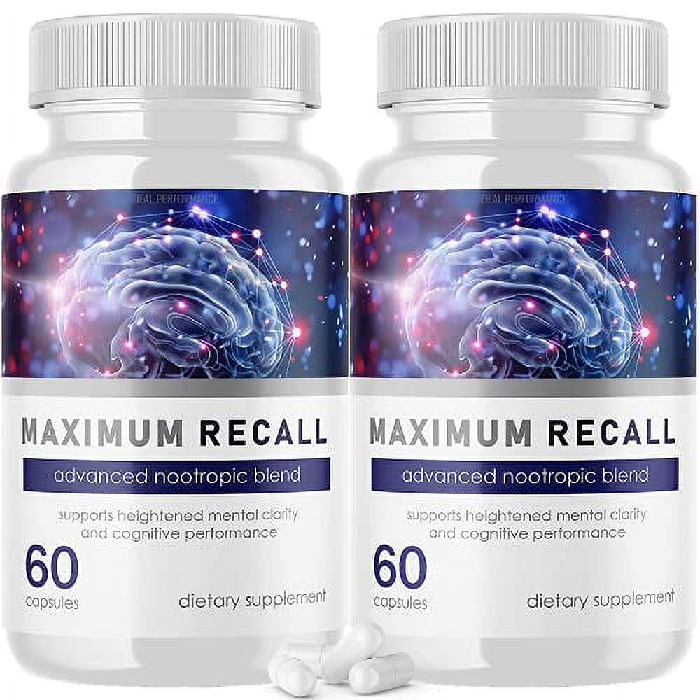 Maximum Recall Pills Brain Supplement Memory Vitamins (2 Pack - 120 ...