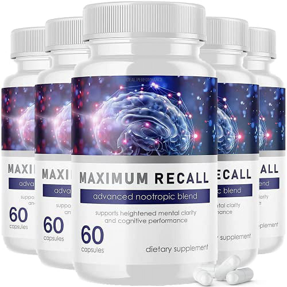 Maximum Recall Pills Brain Supplement Memory Vitamins (5 Pack - 300 ...