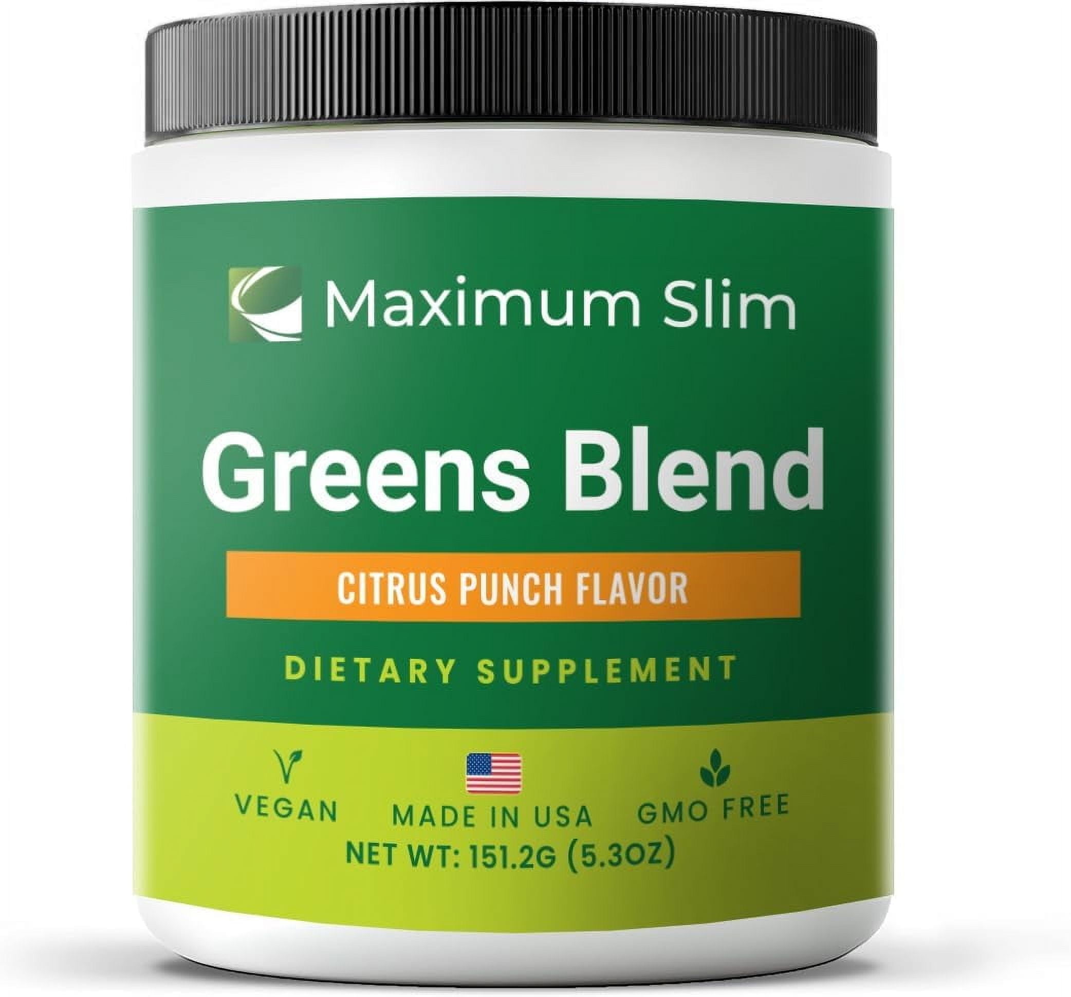 Maximum Slim Greens Blend, Citrus Fruit Punch, Super Greens Powder ...