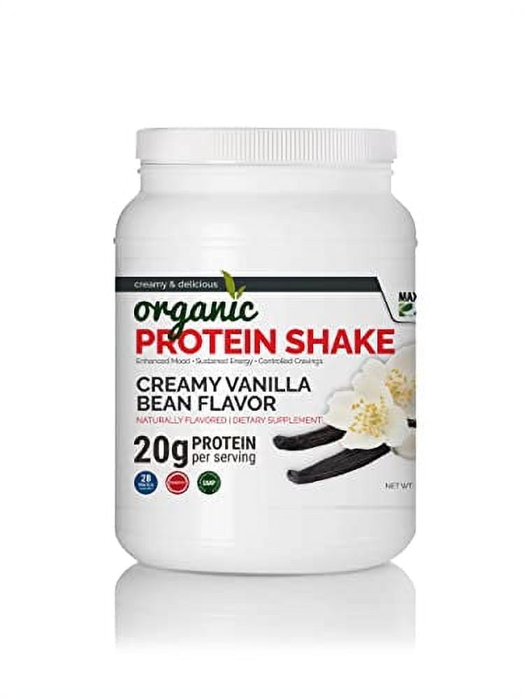 Maximum Slim Organic Protein Shake - Creamy Vanilla Bean Flavor ...