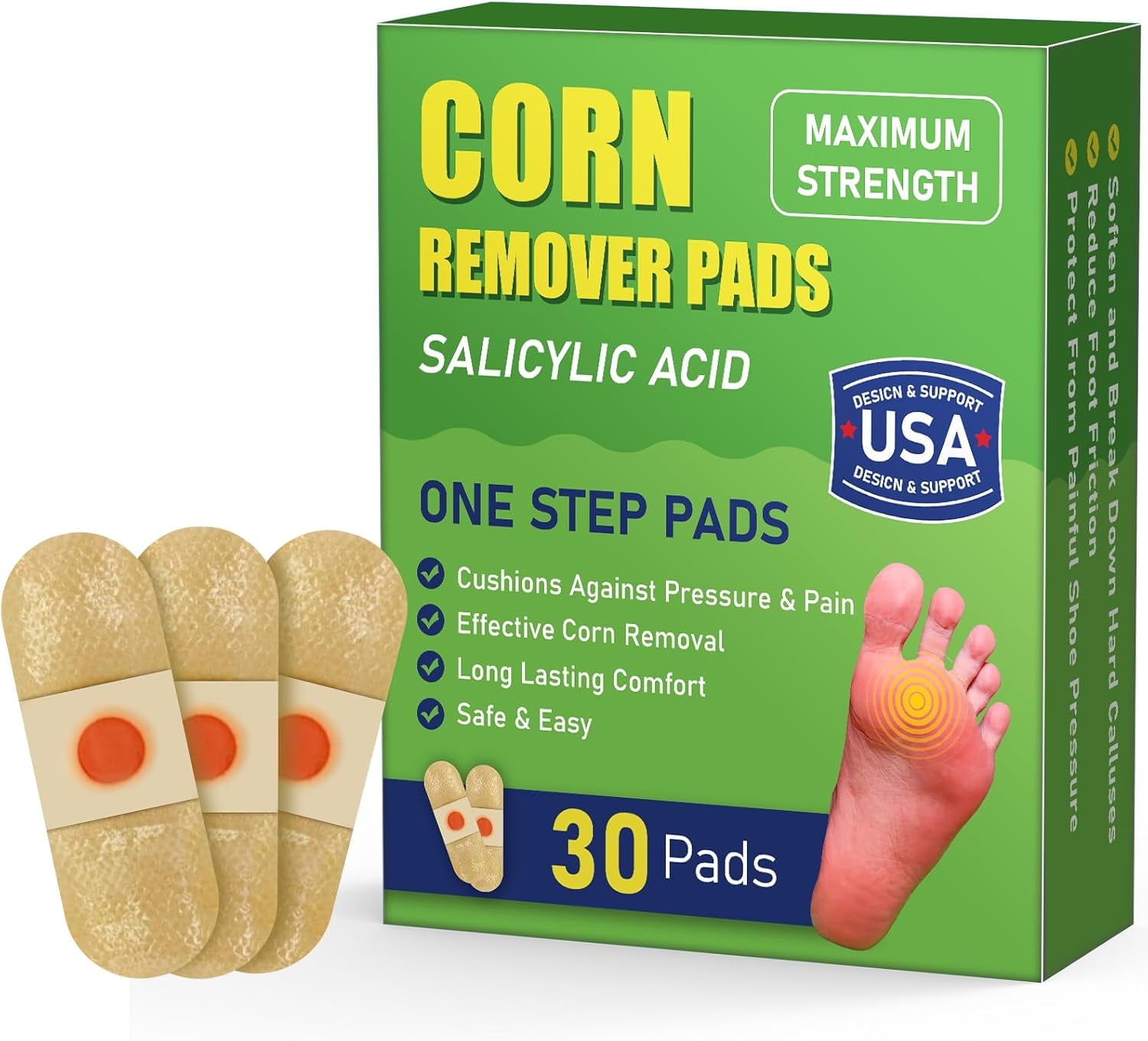 Maximum Strength Corn Removers Pads for Feet and Toes, Fast Effective ...