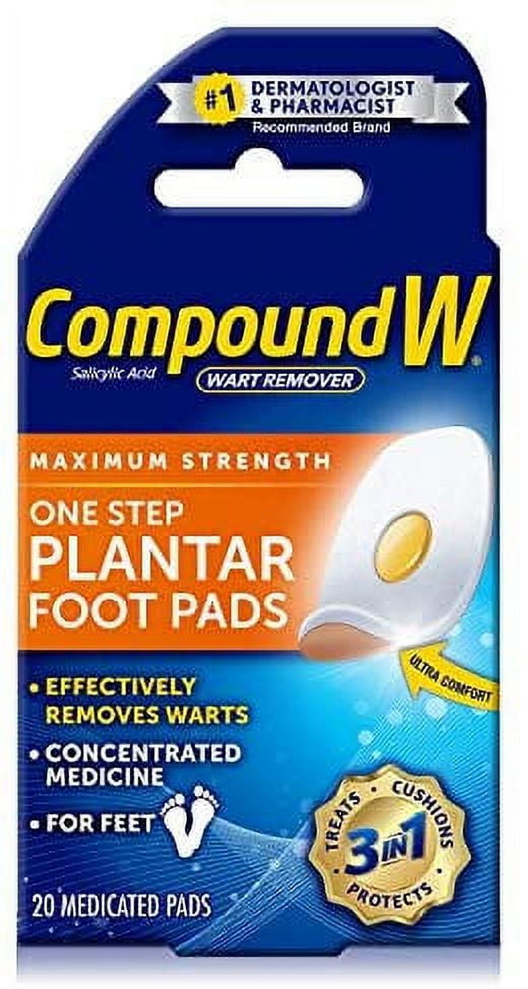 Compound W, Max Strength Plantar Wart Remover Foot Pads, 20 ct ...