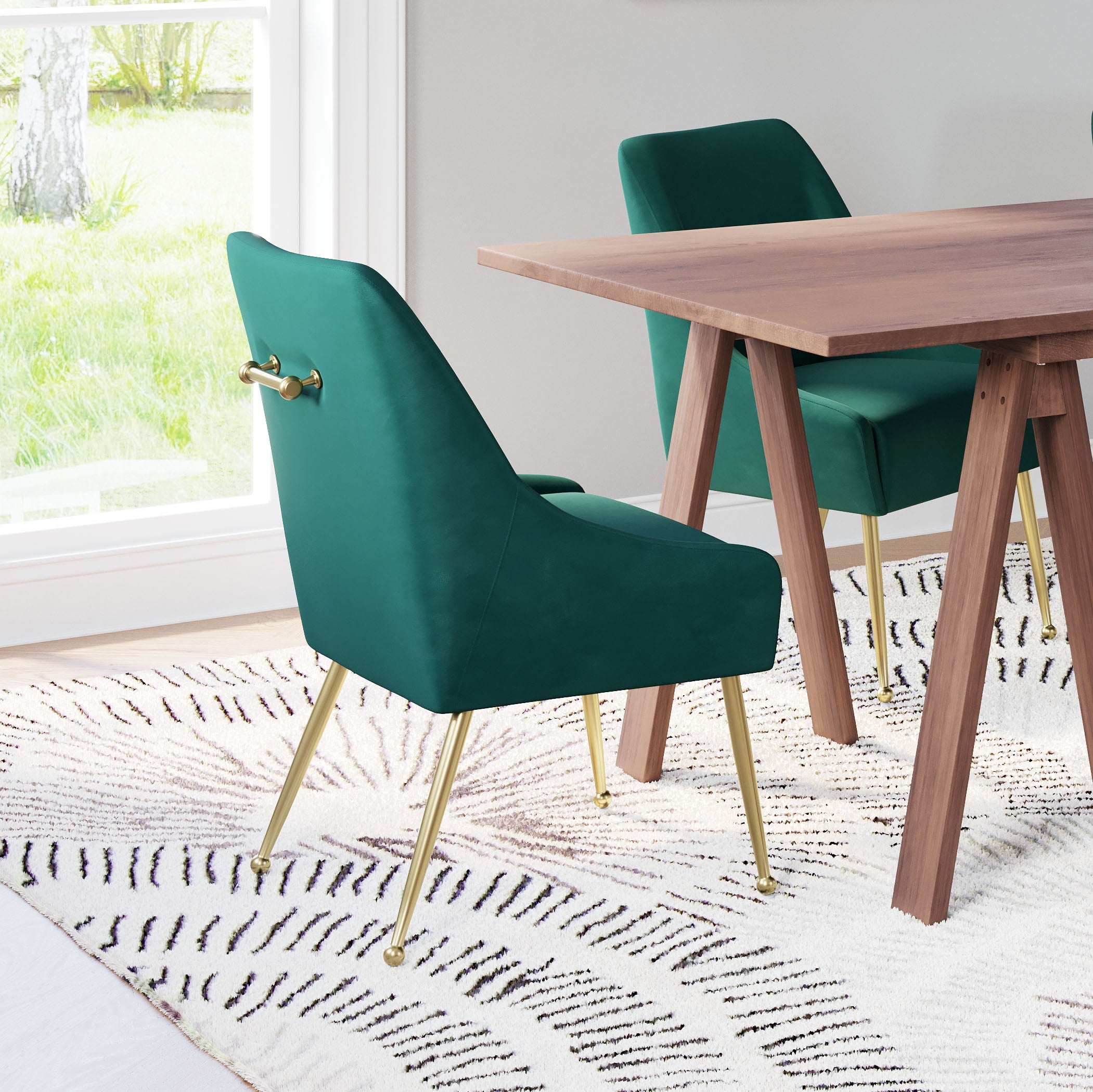 Maxine Dining Chair Green & Gold - Walmart.com