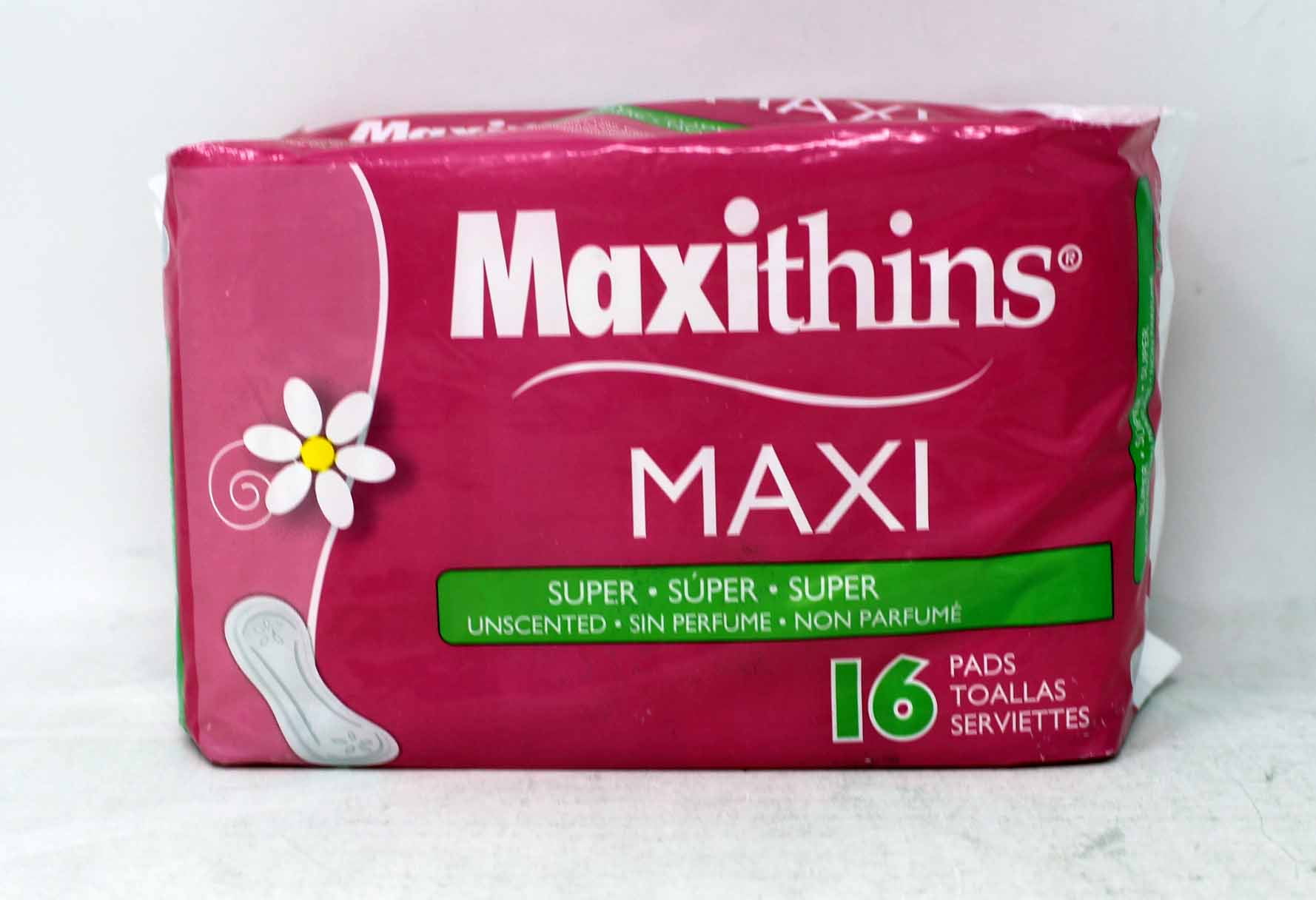 Maxithins Maxi Pads, Super Absorbent Unscented Feminine Pads, Leak ...