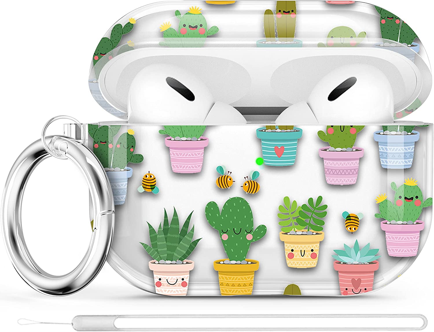 Maxjoy Airpods Pro 1st&2nd Generation Case Cover Clear Cactus Print ...
