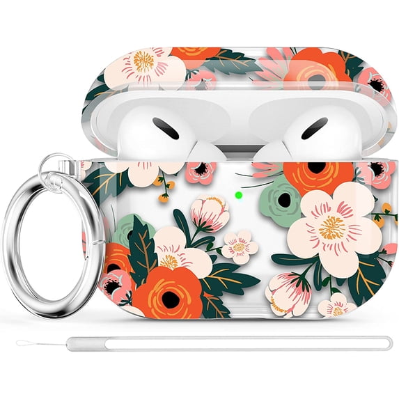 Maxjoy Cute AirPods Pro 2nd Gen Protective Case Cover, Clear Flower ...