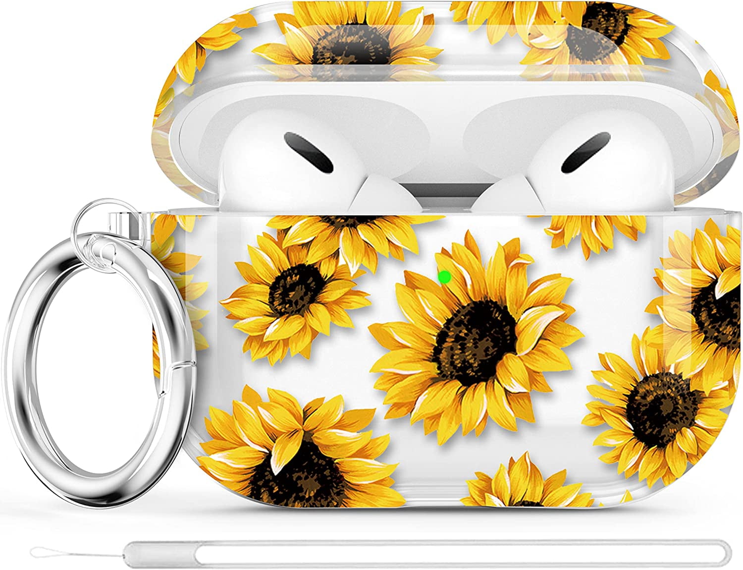 Maxjoy AirPods Pro 1st&2nd Gen Clear Sunflower Silicone Case Cover ...