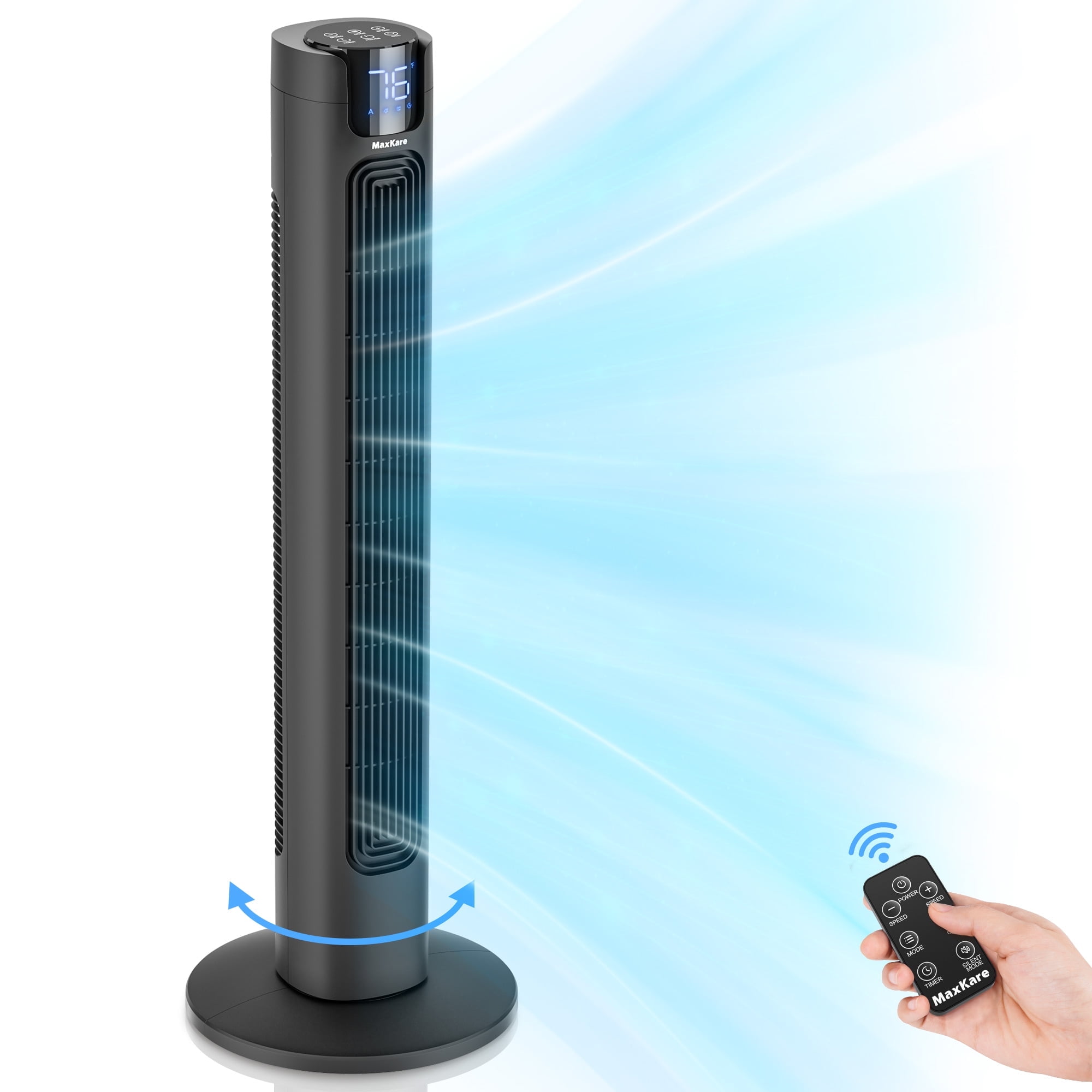 MaxKare 36" Tower Fan, Ultra Quiet 50dB, 24H Timers, No-Light Sleep ...