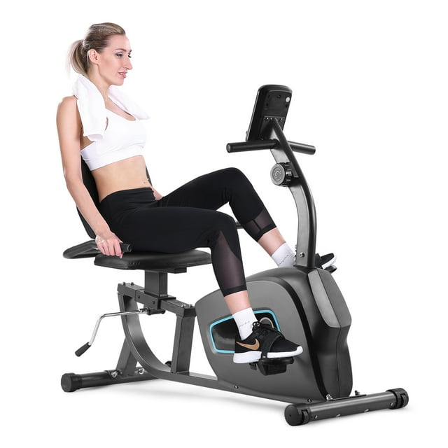 Maxkare Indoor Recumbent Exercise Bike, Adjustable Seat, 8 Resistance ...
