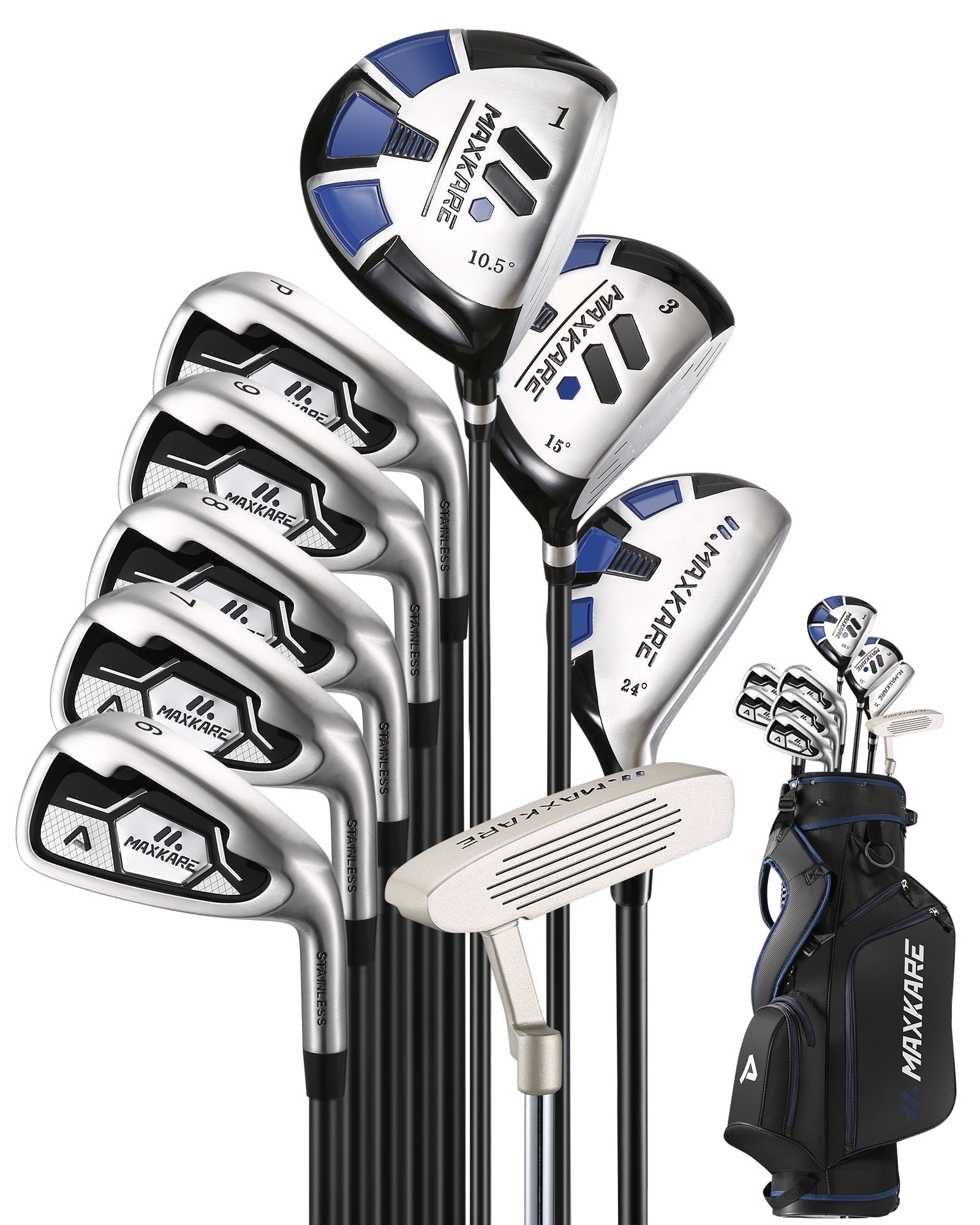 Maxkare Men's Golf Clubs Set 13-piece Complete Set with Bag, Right ...