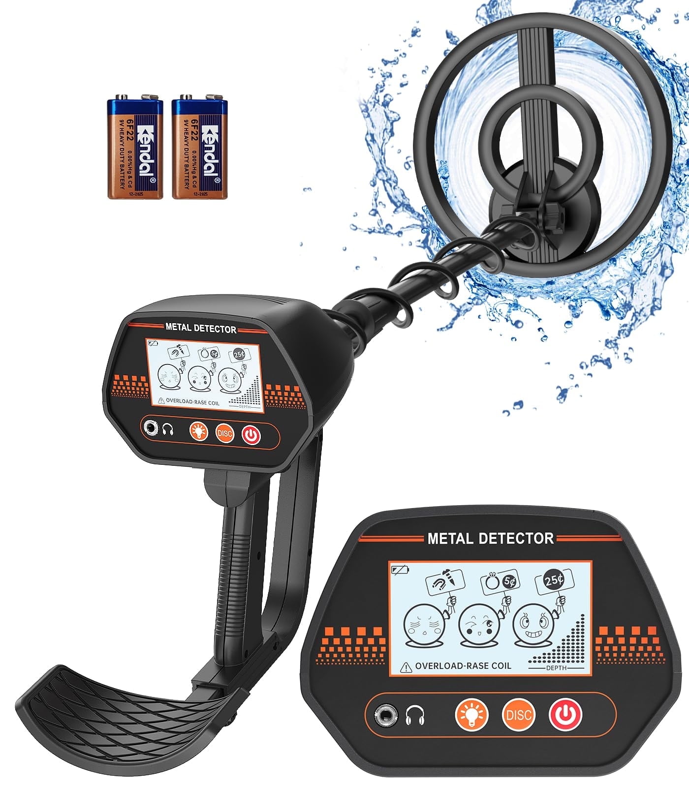 Maxkare Metal Detector for Kids, 8"" Waterproof Beach Metal Detector ...