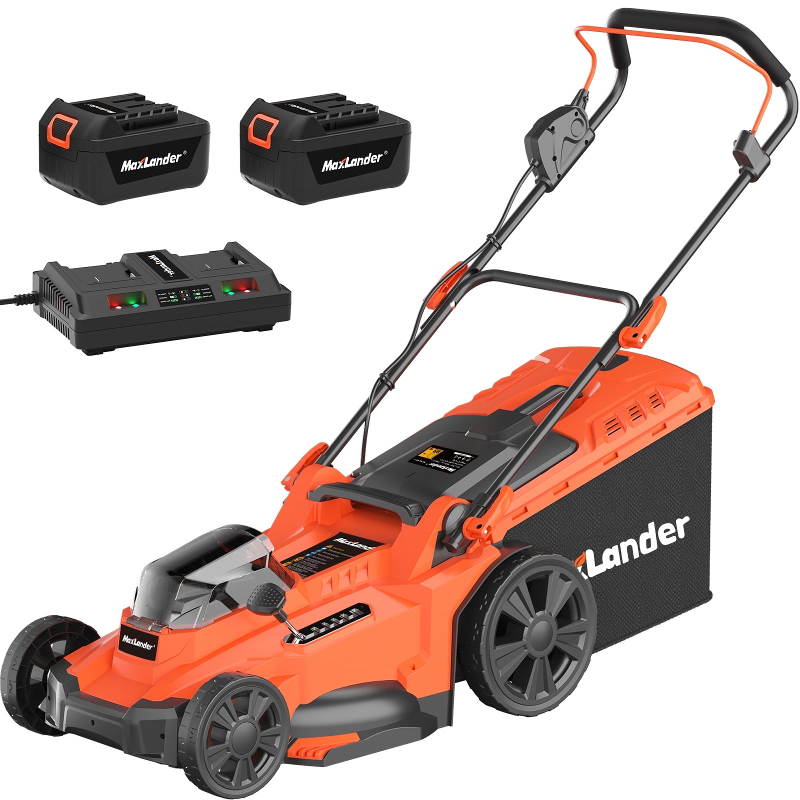Maxlander Lawn Mower, 17" Electric Lawn Mower Cordless, 40V 2-in-1 ...