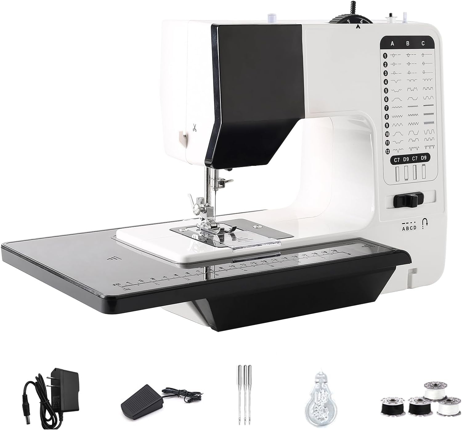 Maxmarrt Mini Sewing Machine with Extension Table and Sewing Supplies ...