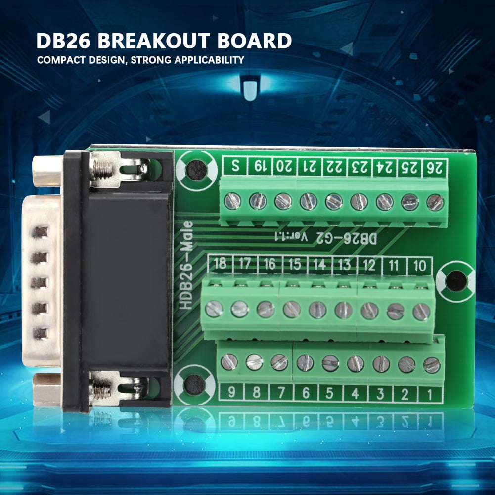 Maxmartt DB26 Breakout Board 26Pin DB26-G2-01 Male Adapter to PCB 26 ...