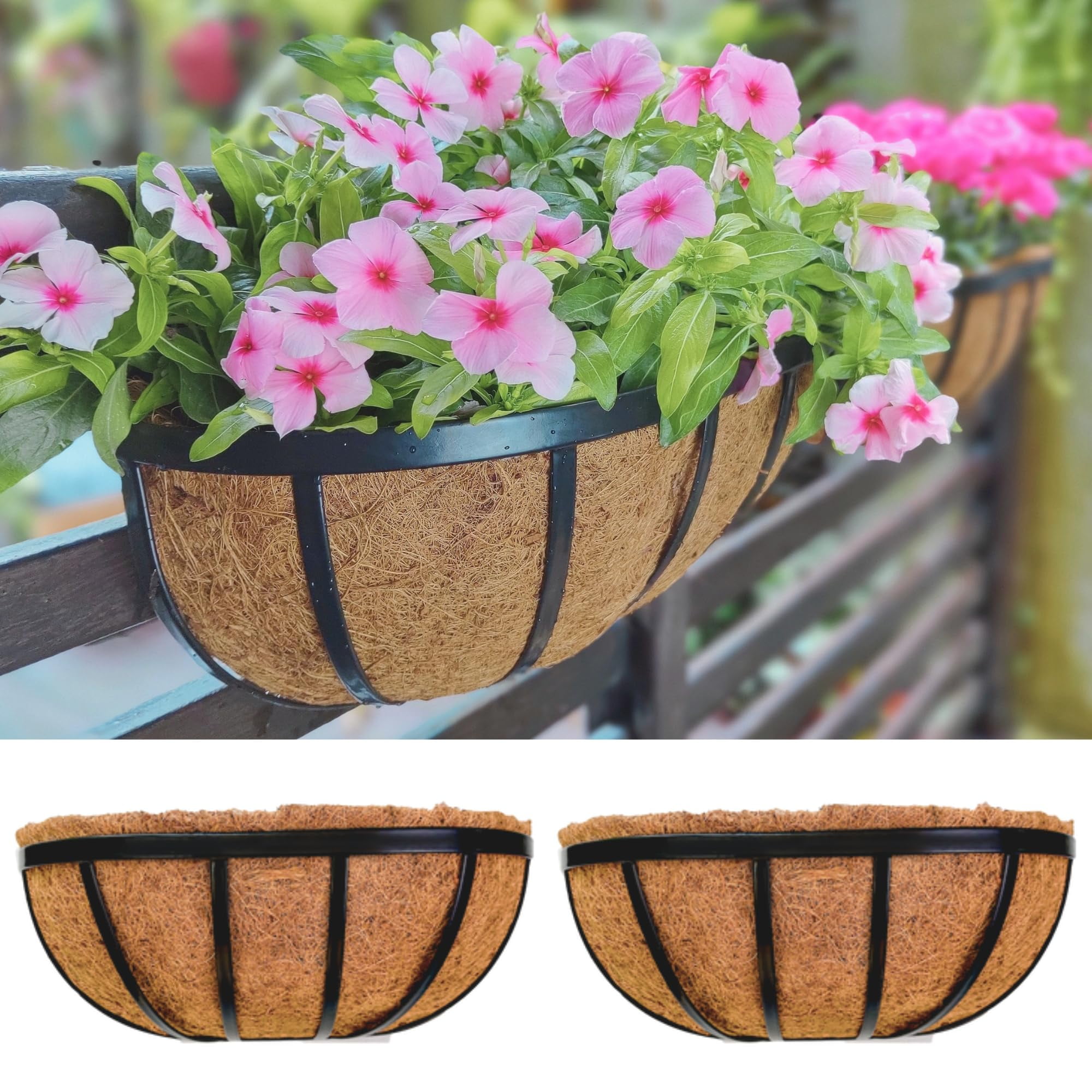 Maxona Wall Planters - 16 Inch, 2 Pack Wall Hanging Planter for Outdoor ...