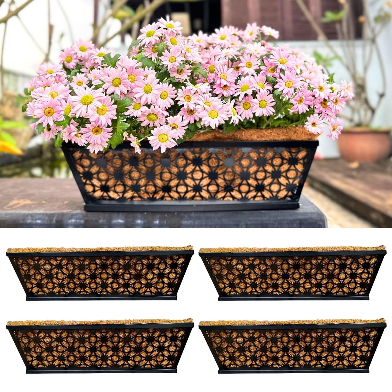 Maxona Window Boxes Planters to Attach to House, Pack, 16 Inch, Wall ...