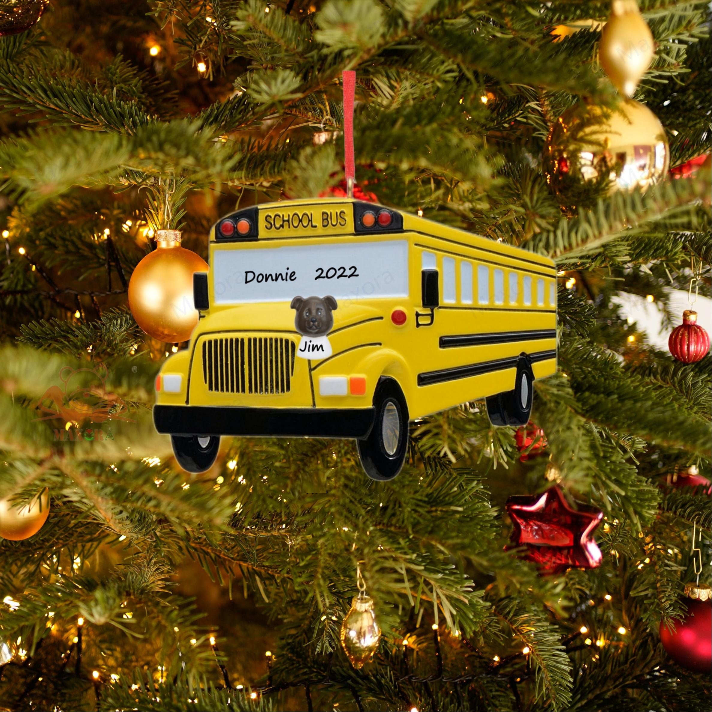 Maxora Personalized Ornaments Customized Christmas ornament School Bus ...