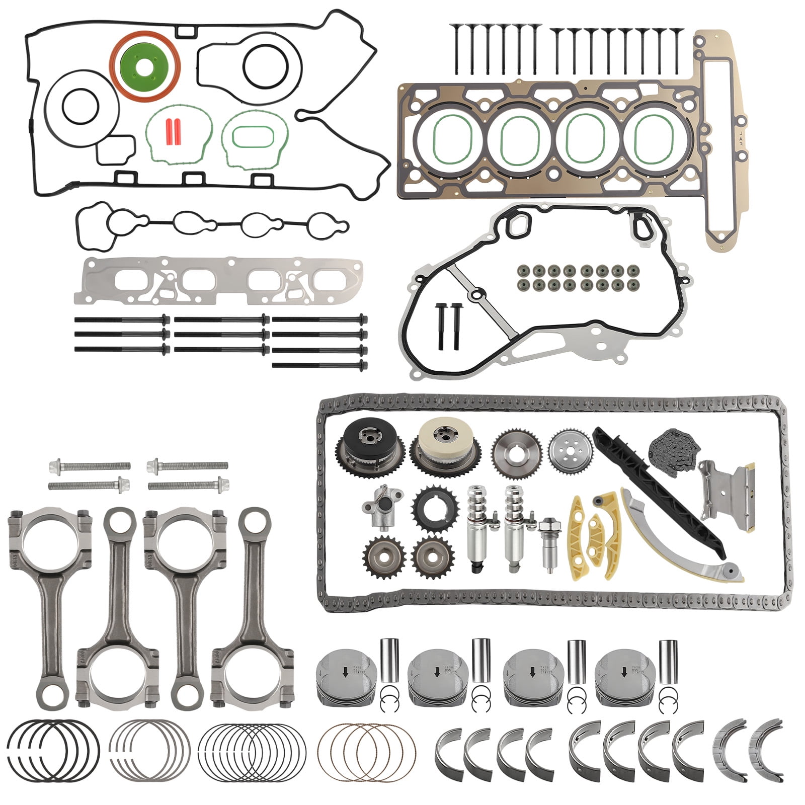Maxpeedingrods 2.4L Engine Overhaul Rebuild Kit & Timing Chain VVT Gear ...