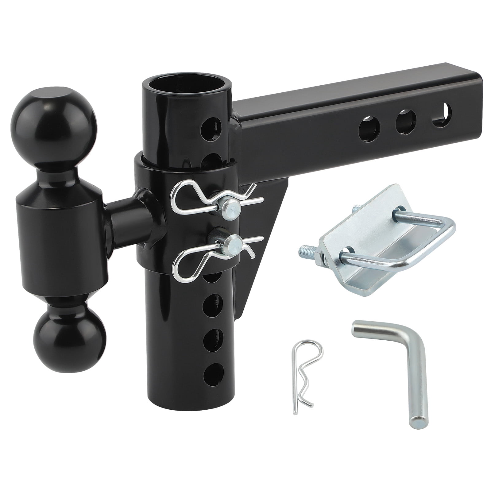 BFO 2" Receiver Towing Hitch Adjustable 6" Drop / 6" Rise Dual Ball ...