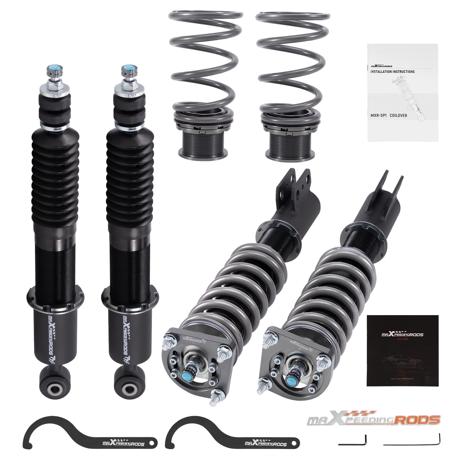 Maxpeedingrods 24 Click Coilovers Shocks Springs Kit For Ford Mustang ...