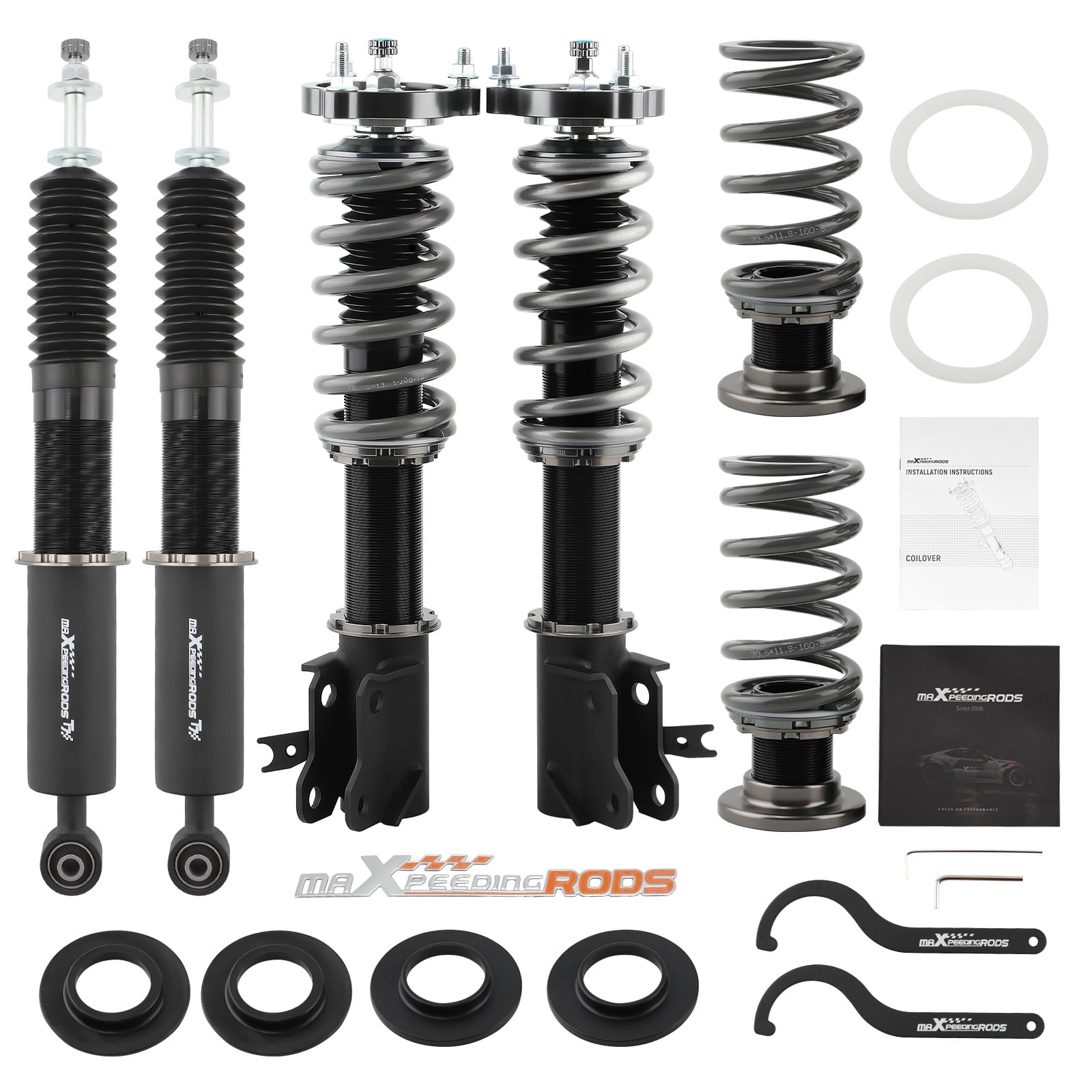 Maxpeedingrods 24 Way Adjustable Coilover Suspension Lowering Kit For ...