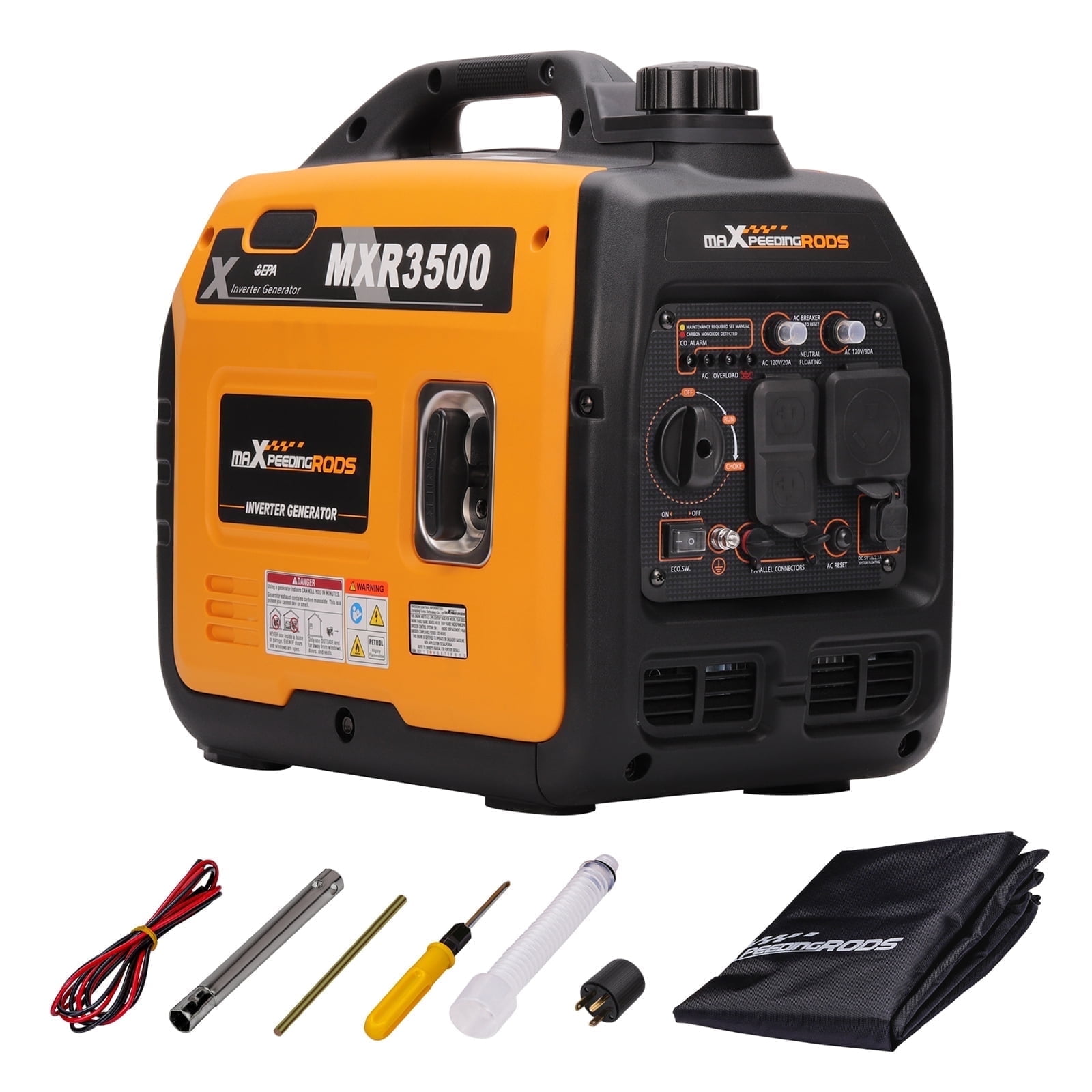 Maxpeedingrods 3500 Watt Portable Gas Powered Inverter Generator - EPA ...