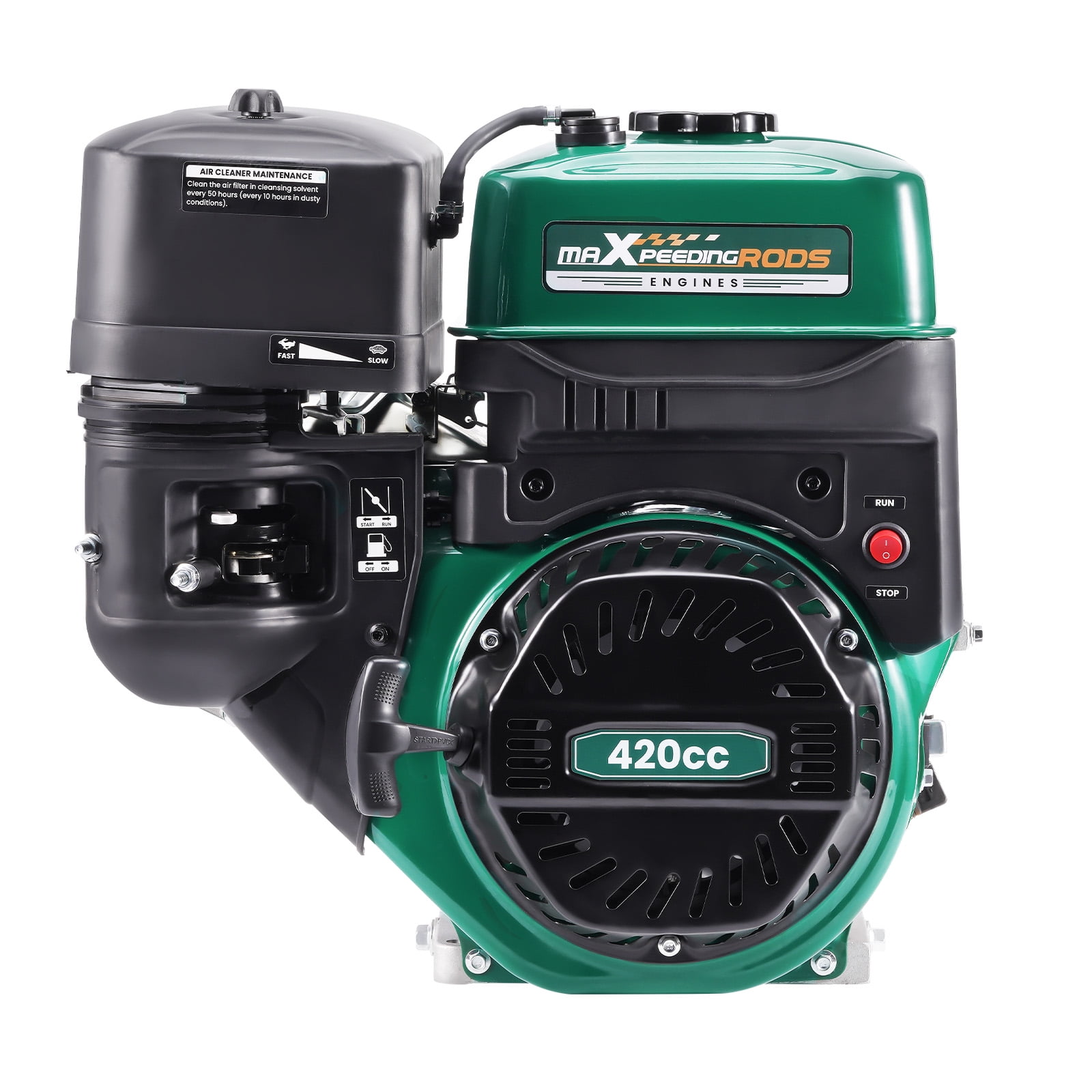 Maxpeedingrods 420cc Gasoline Recoil Start Engine, 4-Stroke, 15HP, for ...