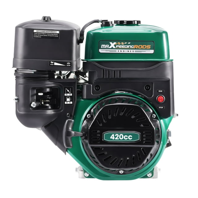 Maxpeedingrods 420cc Gasoline Recoil Start Engine, 4-Stroke, 15HP, for Water Pumps, Horizontal ...