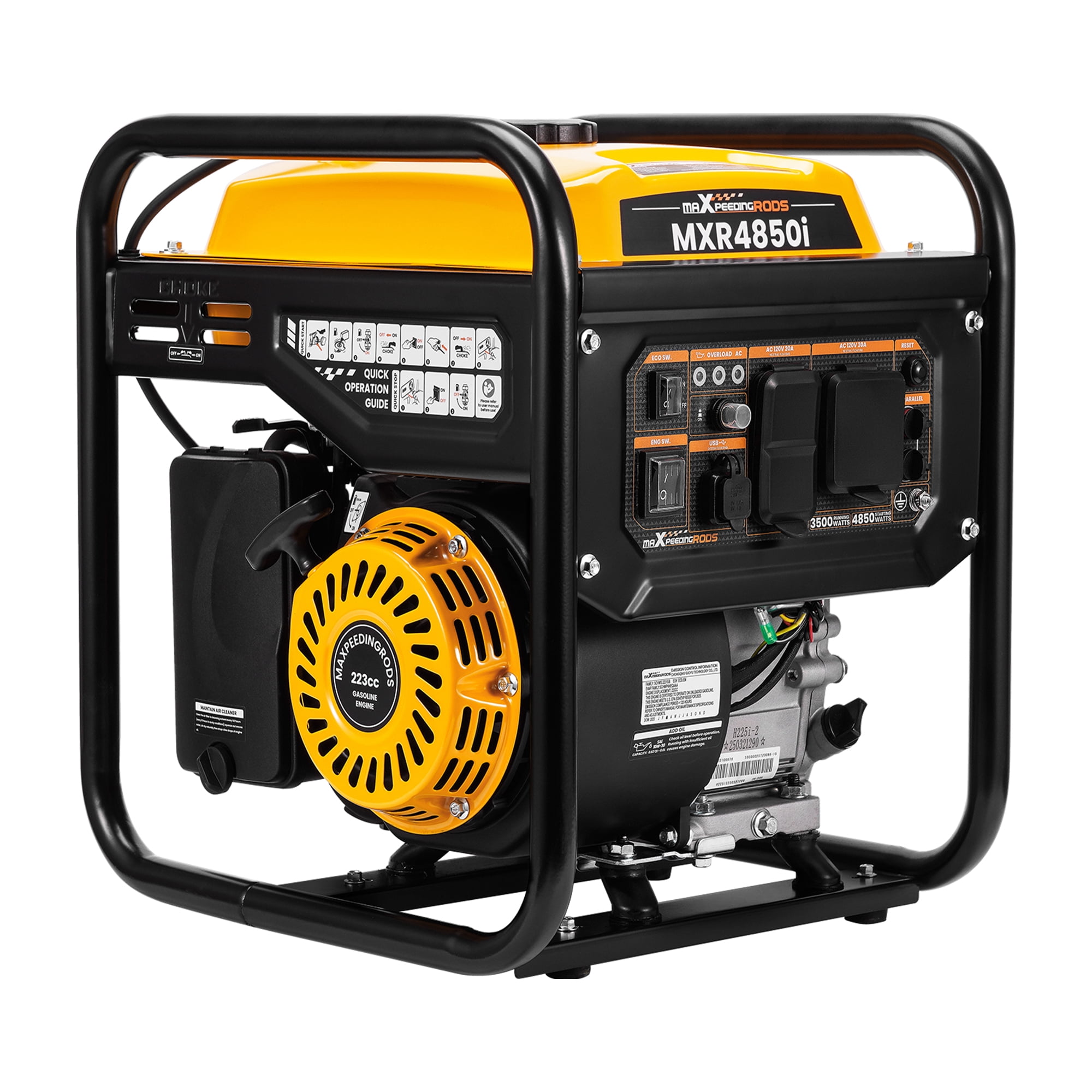 Maxpeedingrods 4850 Watt Open Frame Generator, Gas Powered Portable ...