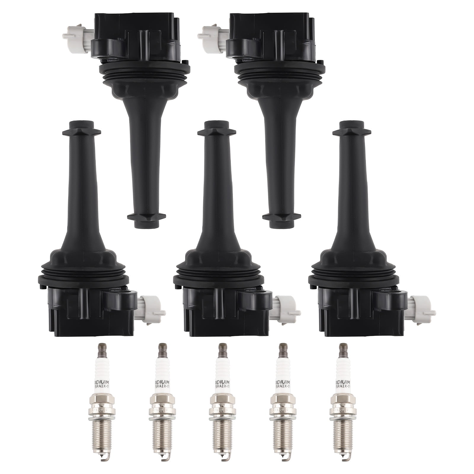 Maxpeedingrods 5pcs Ignition Coil + 5pcs Spark Plugs For Volvo C30 C70 ...