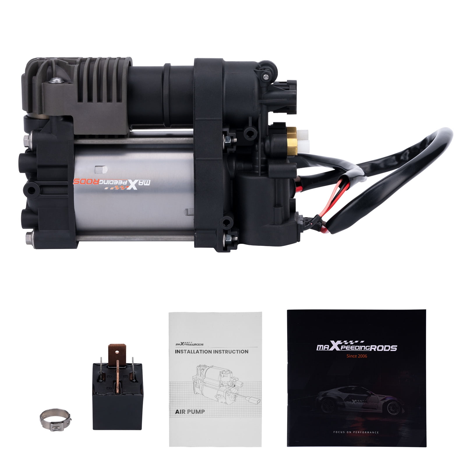 Maxpeedingrods Air Ride Suspension Compressor Pump+Relay for VW Touareg ...