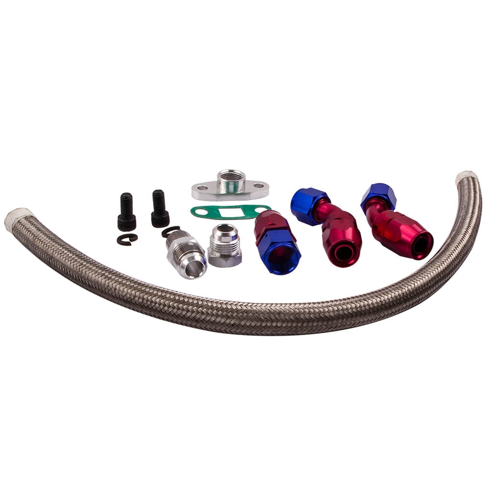 Maxpeedingrods Oil Feed Return Line Kit for T3 T3/T4 T4 T04 GT32 GT40 ...