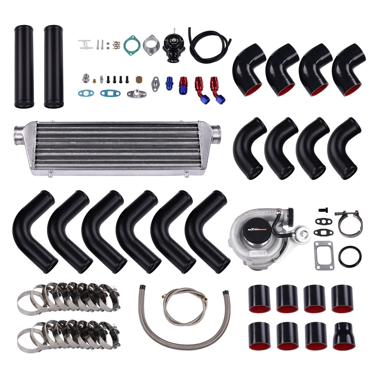 Maxpeedingrods Universal Turbo Turbocharger Kit T3 T4 with BOV ...