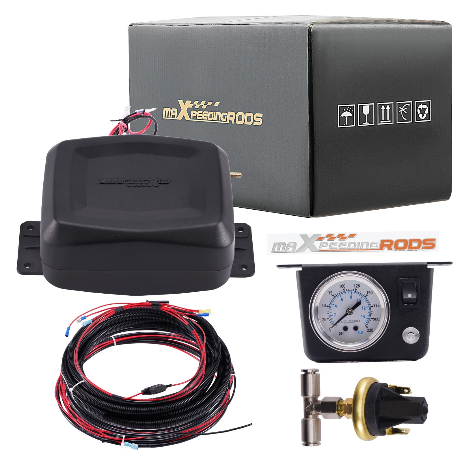 Maxpeedingrods Universal Air Compressor Suspension Shock Controller Kit ...