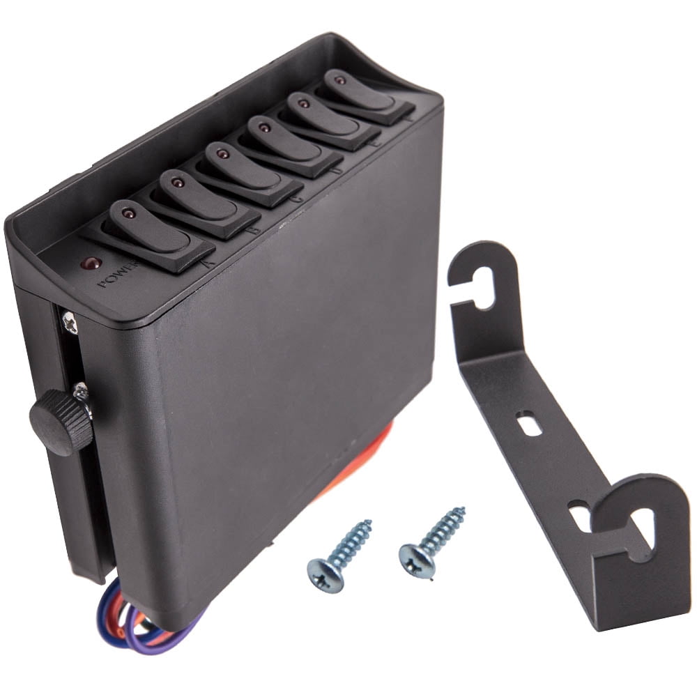 Maxpeedingrods Waterproof 80A Rocker Switch Box Warning Lights 6-Gang ...