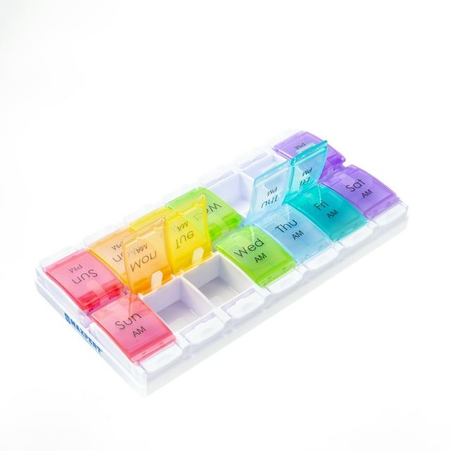 Maxpert 7-Day AM/PM Pill Organizer - Arthritis Friendly, Large Case for ...