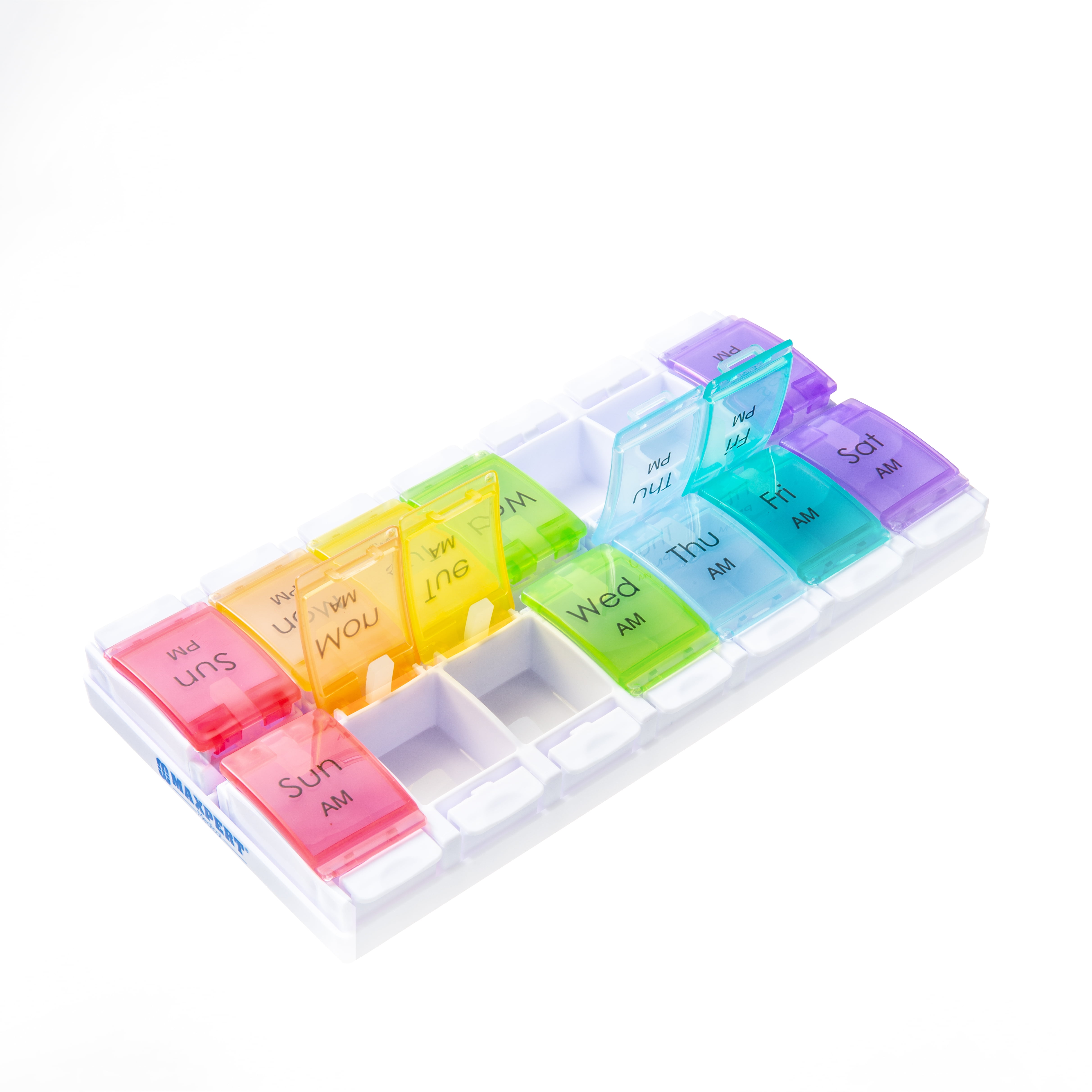 Maxpert Medical Weekly Pill Organizer, 7 Day AM PM Pill Planner, Easy Open, Large Compartments ...